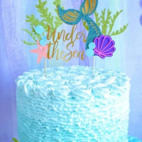 DIY Mermaid Tail Cake Topper + Template | Abbi Kirsten Collections