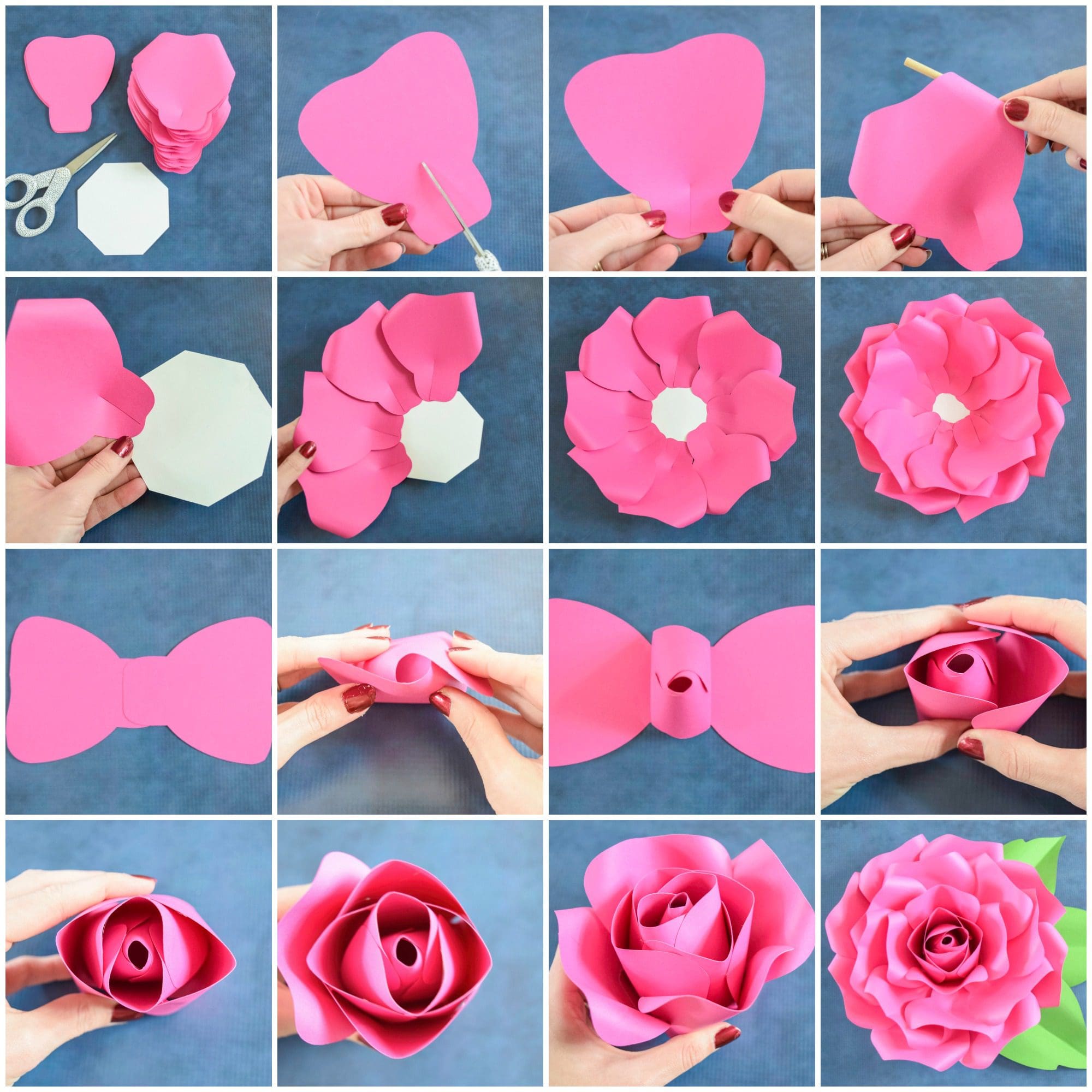 Giant Paper Flowers How To Make Paper Garden Roses With Step By Step Tutorial