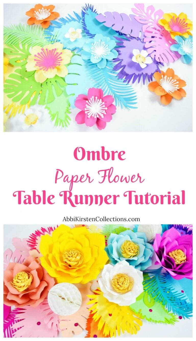 Ombre Rainbow Paper Leaf Table Runner | Abbi Kirsten Collections