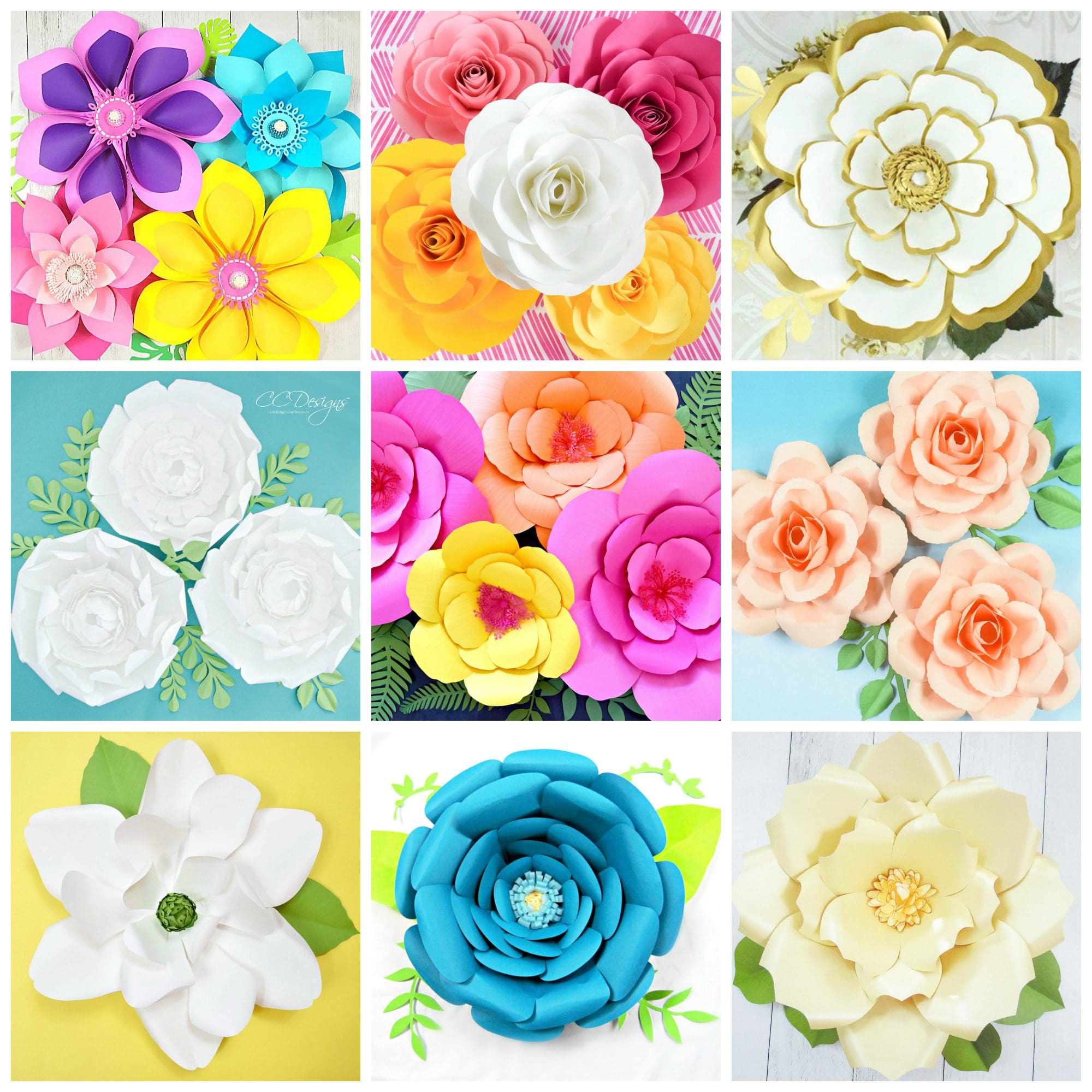 Paper Flower Templates: Free Printable PDF Template & SVG Cut Files