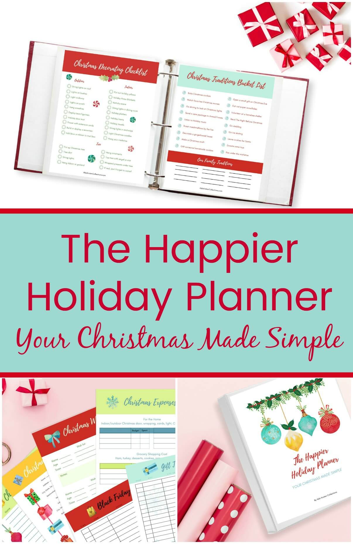 Christmas Holiday Planner: The Happier Holiday Printable Planner