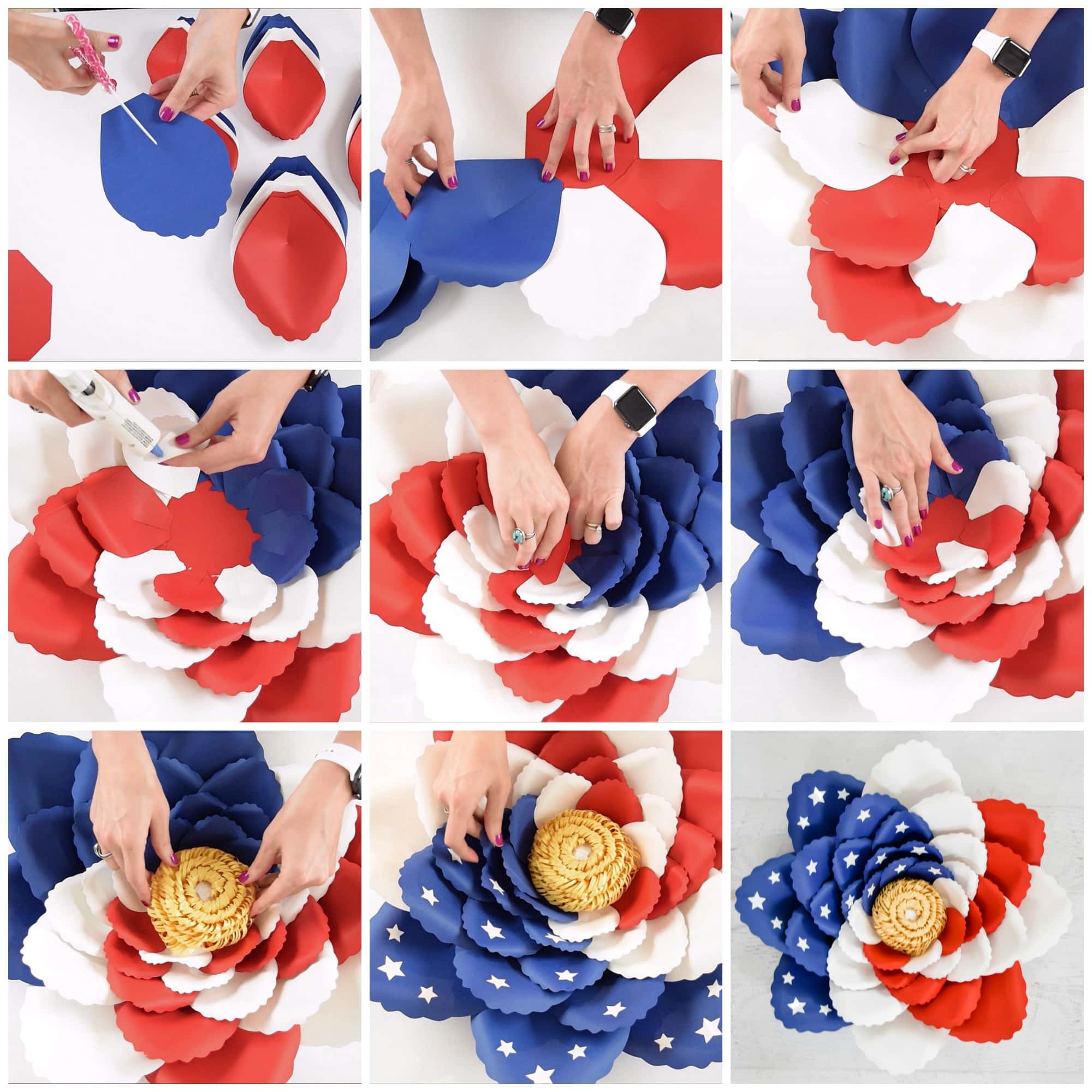 American Flag Paper Flowers Tutorial | Abbi Kirsten Collections