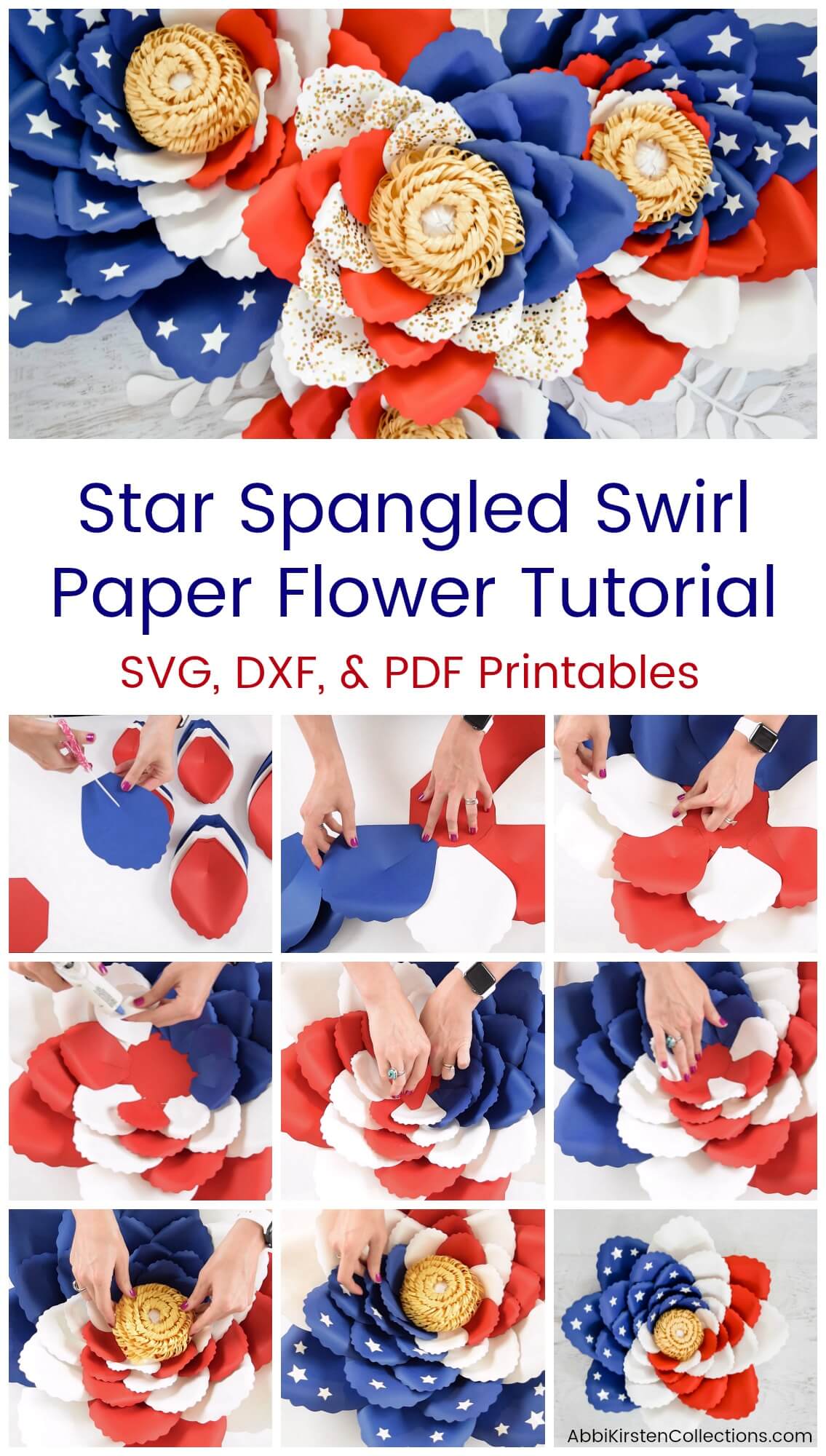 American Flag Paper Flowers Tutorial | Abbi Kirsten Collections