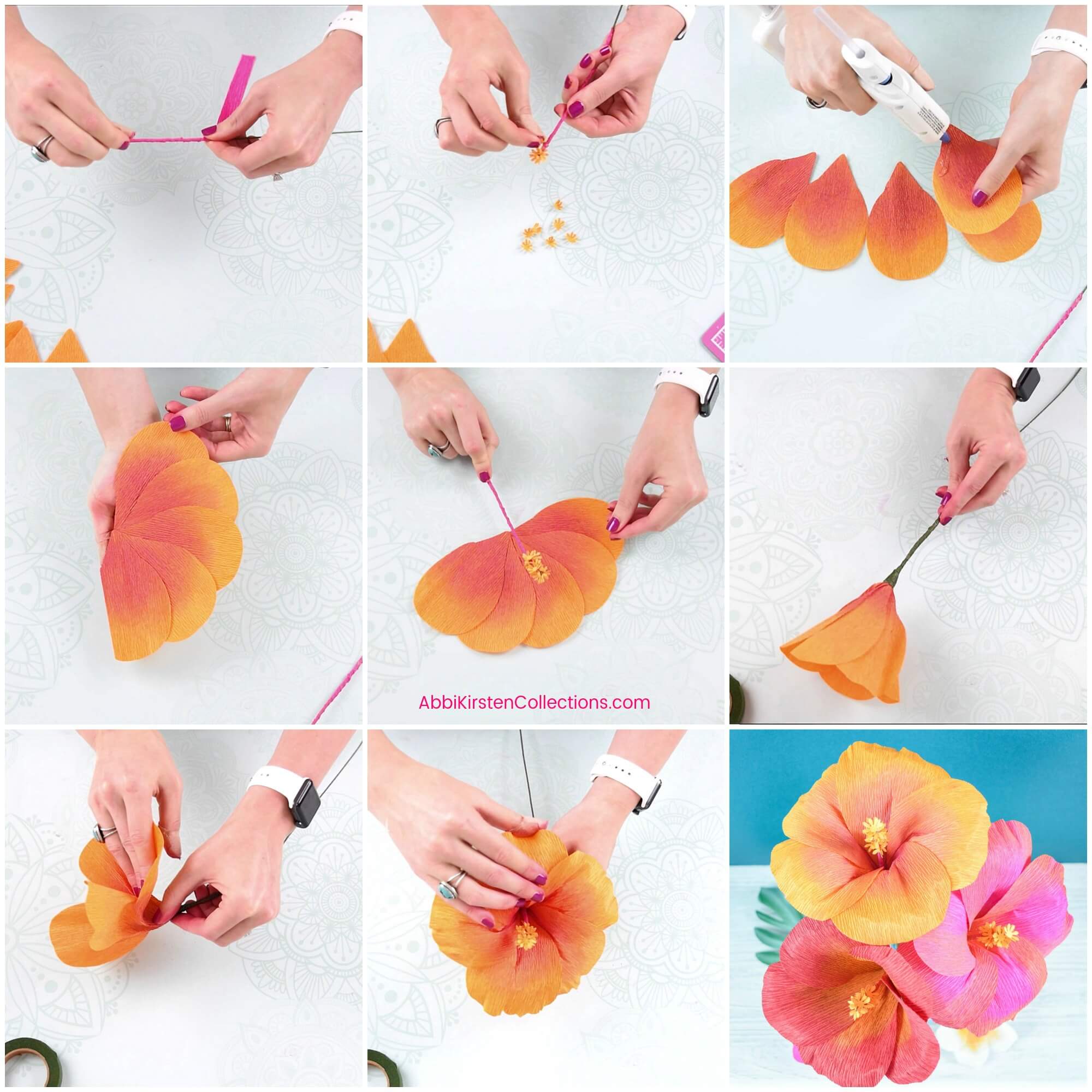 DIY Hibiscus Flower Template: How to Make Crepe Paper Flowers
