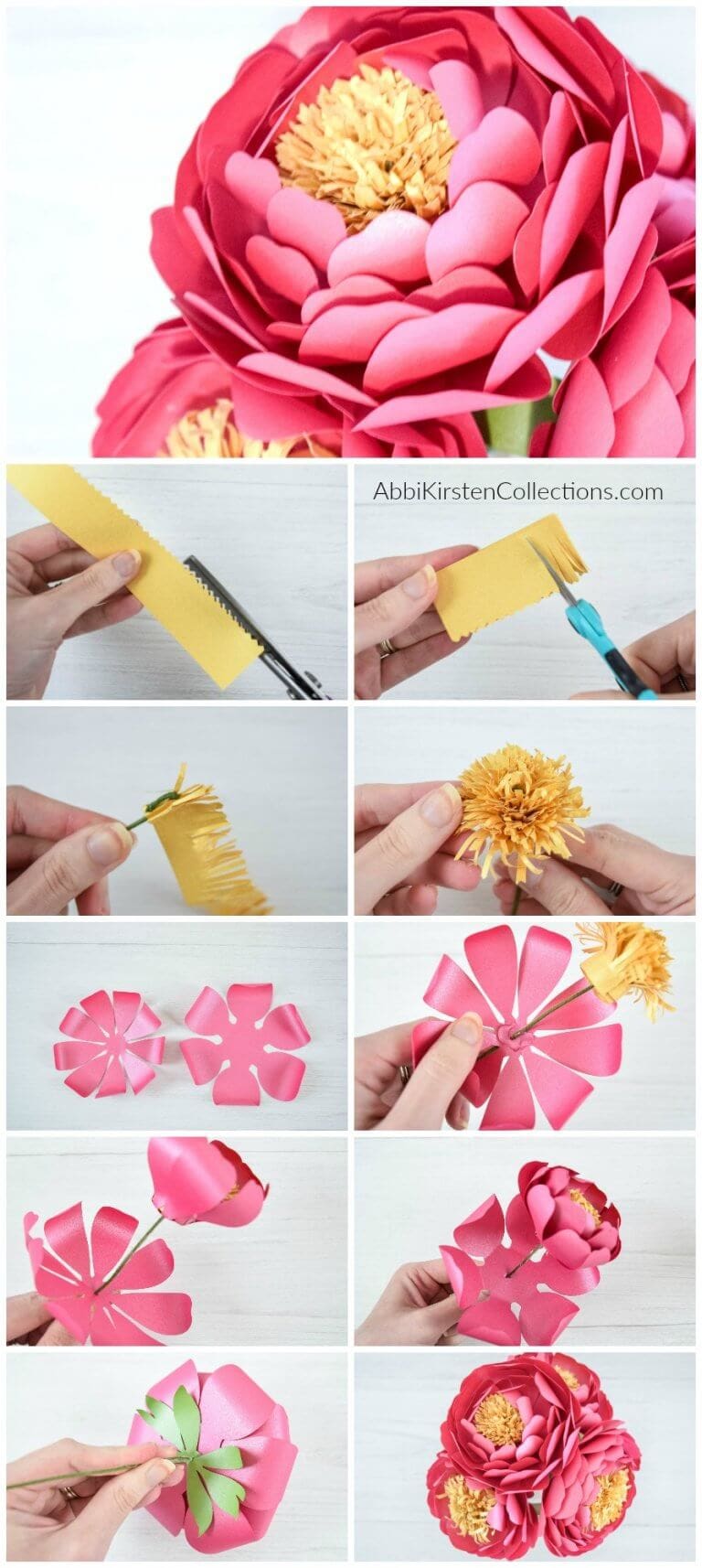 Peony Paper Flower Template & Tutorial | Abbi Kirsten Collections