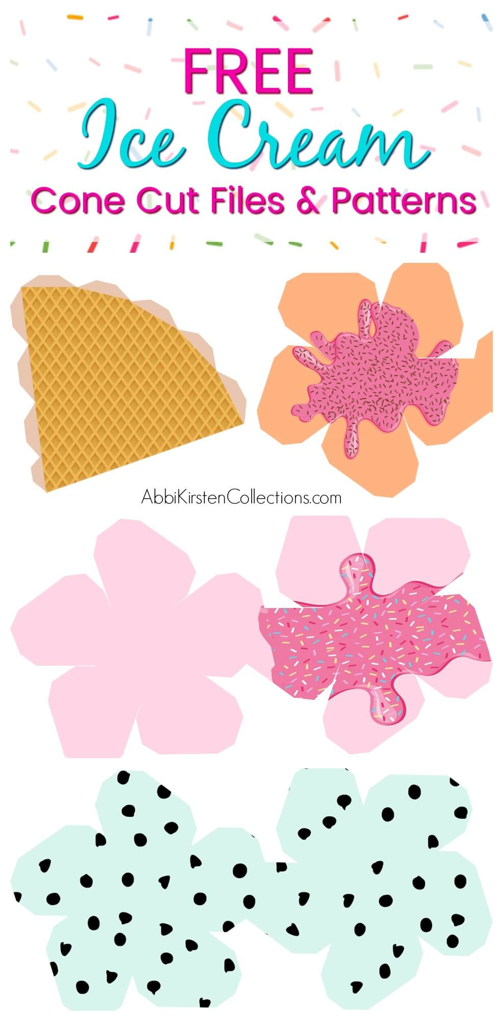 3D Ice Cream Template Paper Favor | Abbi Kirsten Collections