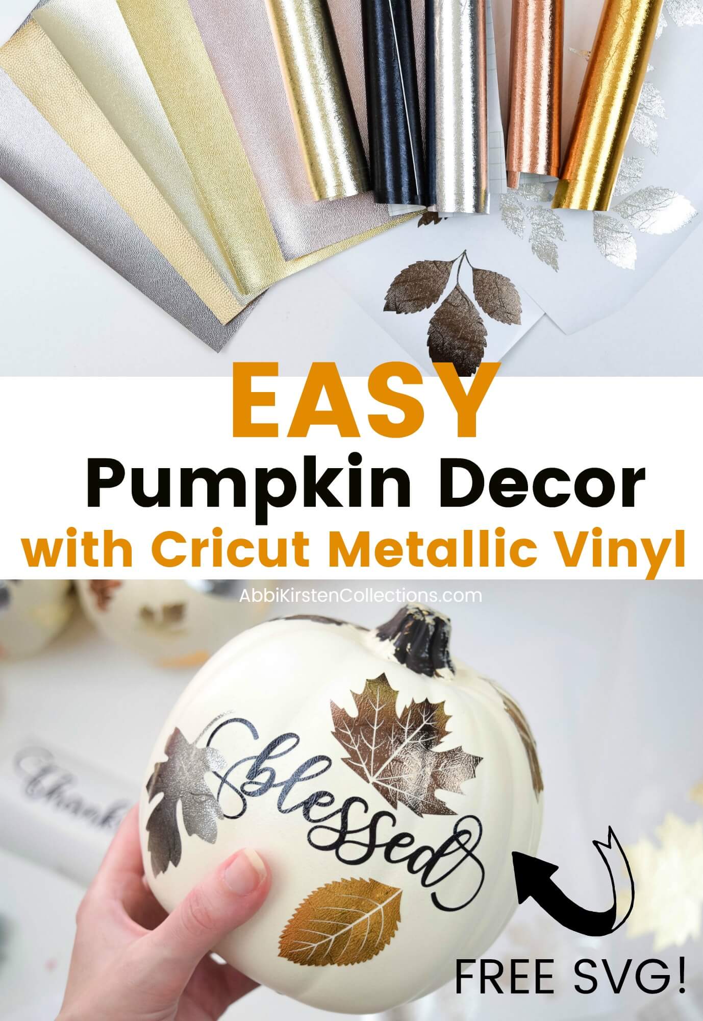 DIY Faux Fall Pumpkin Décor With Vinyl
