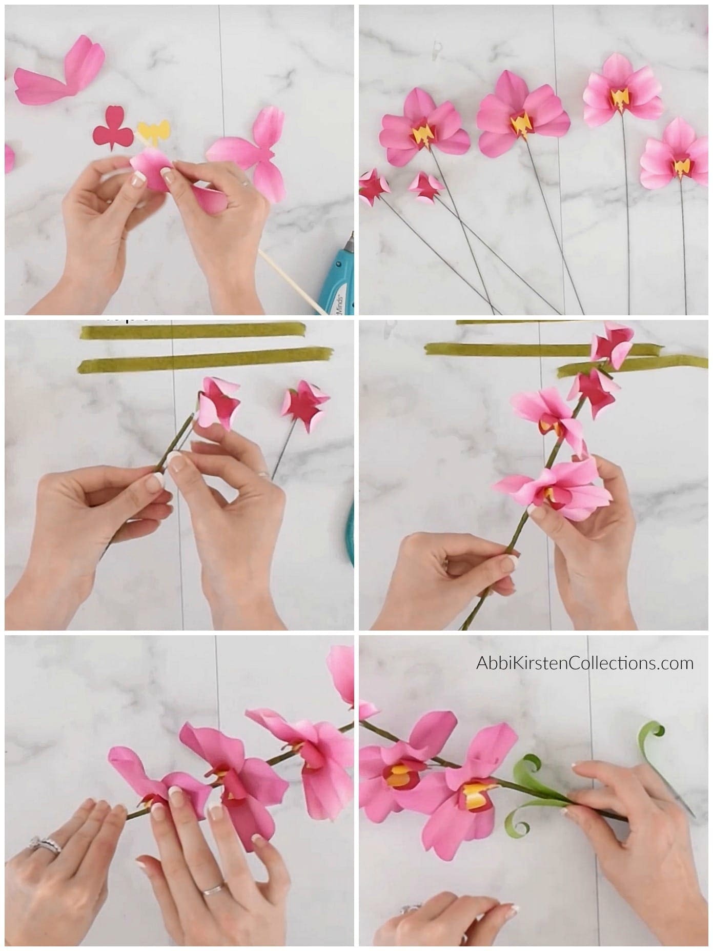 DIY Paper Orchid Flowers Tutorial | Abbi Kirsten Collections