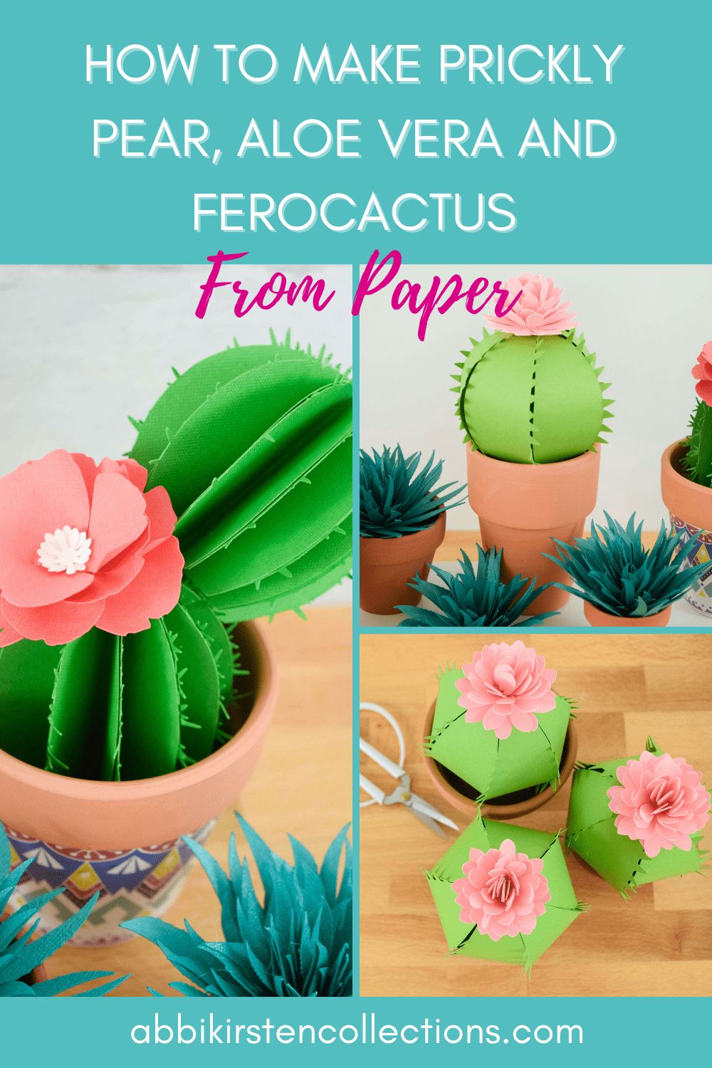 Paper Cactus Tutorial and Templates - 3D Paper Cactus Craft