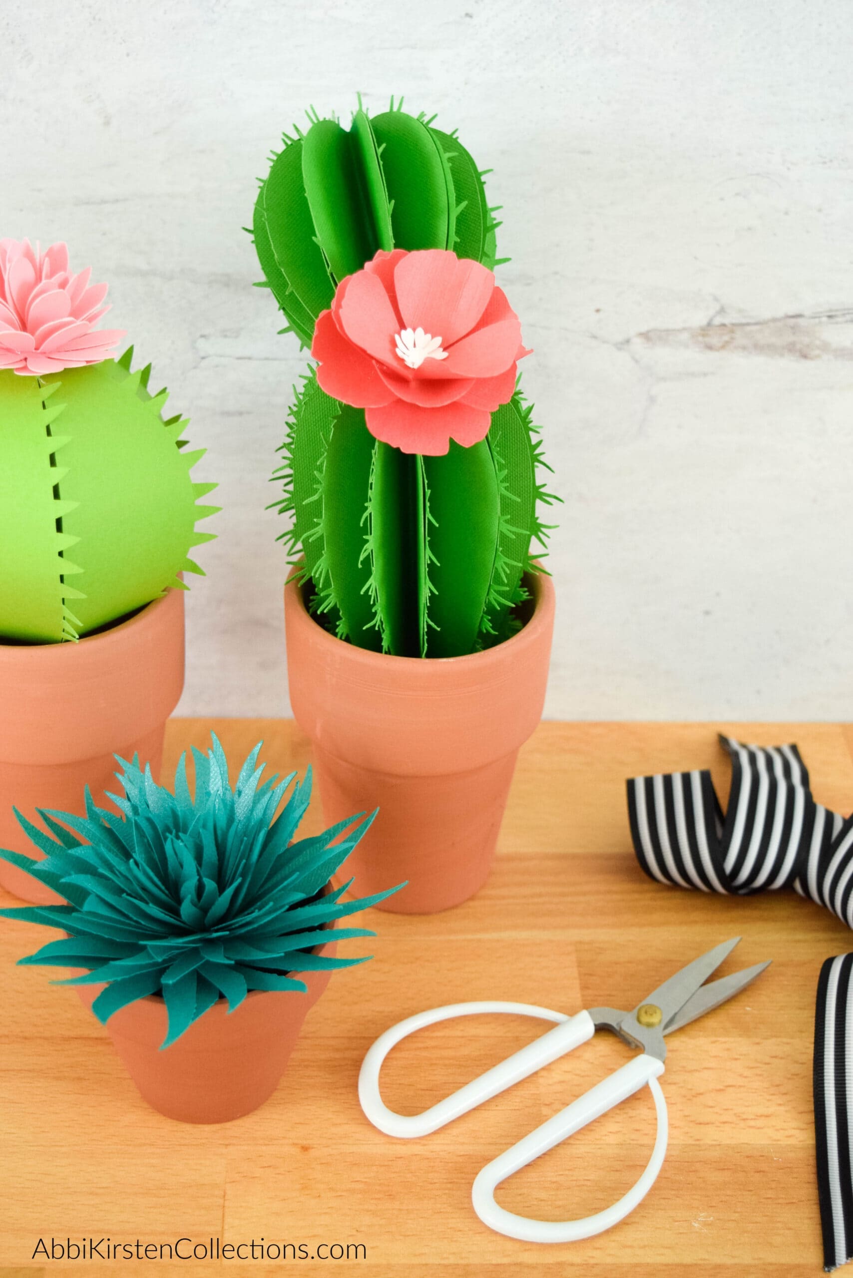 Paper Cactus Tutorial and Templates - 3D Paper Cactus Craft