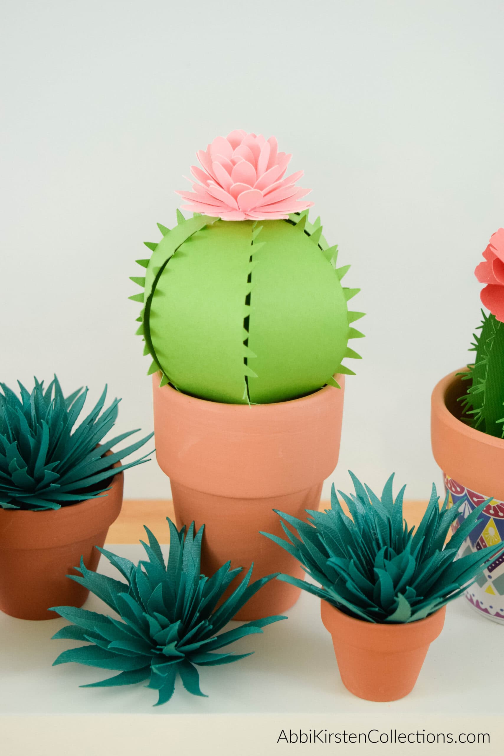 Paper Cactus Tutorial and Templates - 3D Paper Cactus Craft