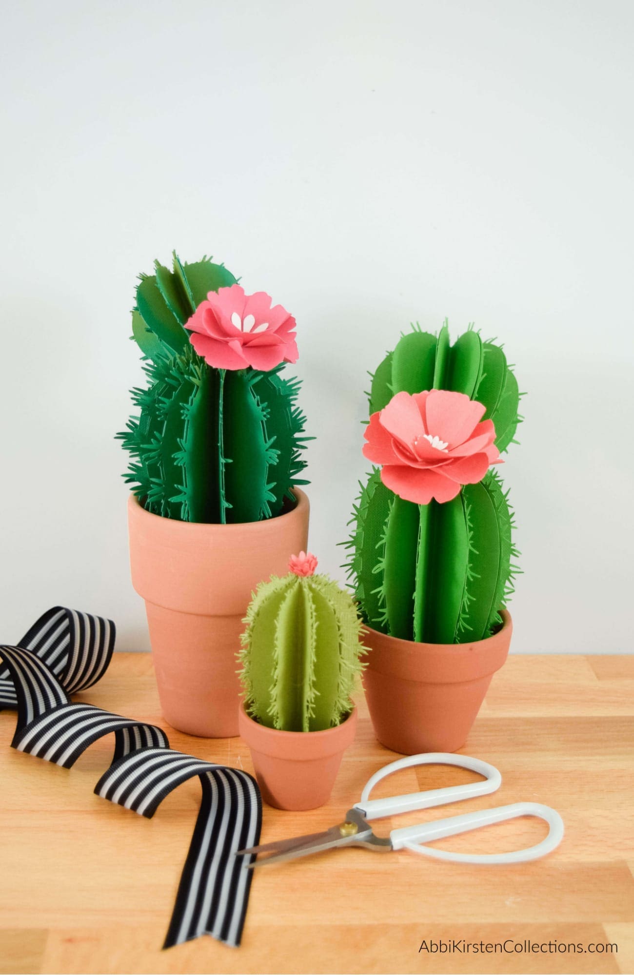 Paper Cactus Tutorial and Templates - 3D Paper Cactus Craft