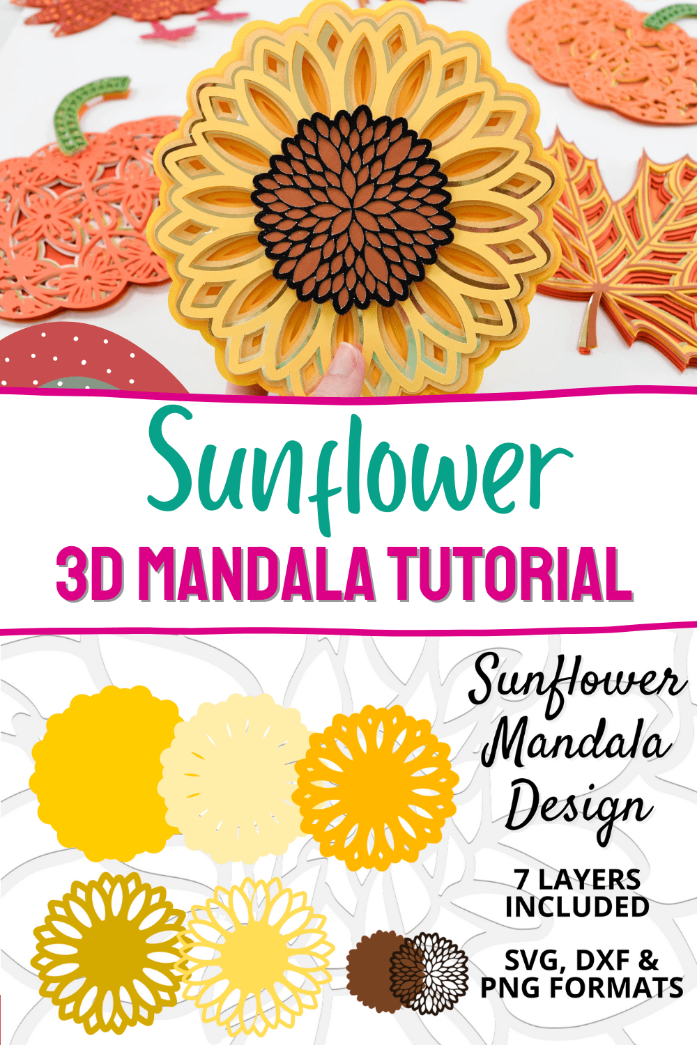 Layered Sunflower Mandala Paper Craft Tutorial | Abbi Kirsten Collections