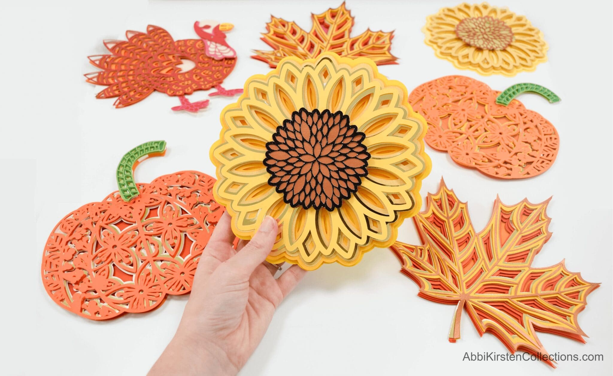 Layered Sunflower Mandala Paper Craft Tutorial | Abbi Kirsten Collections