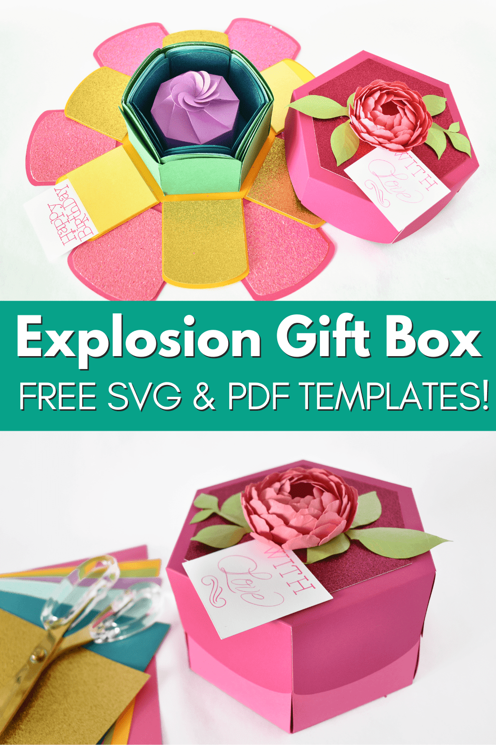 DIY Explosion Stacking Tower Gift Box - Free Templates and Tutorial