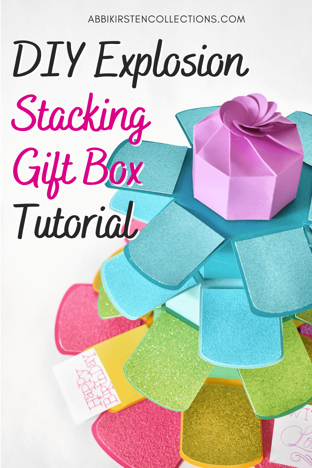 DIY Explosion Stacking Tower Gift Box - Free Templates and Tutorial
