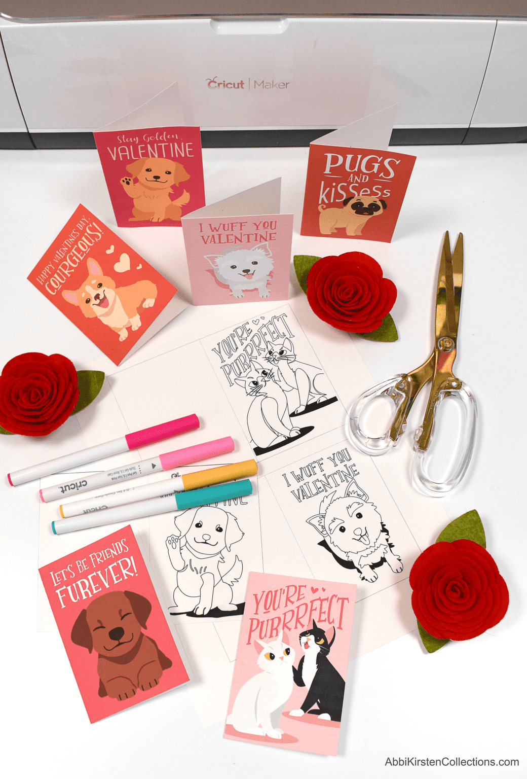 Free Valentine's Printables for Kids - Puppy Dog Coloring Cards