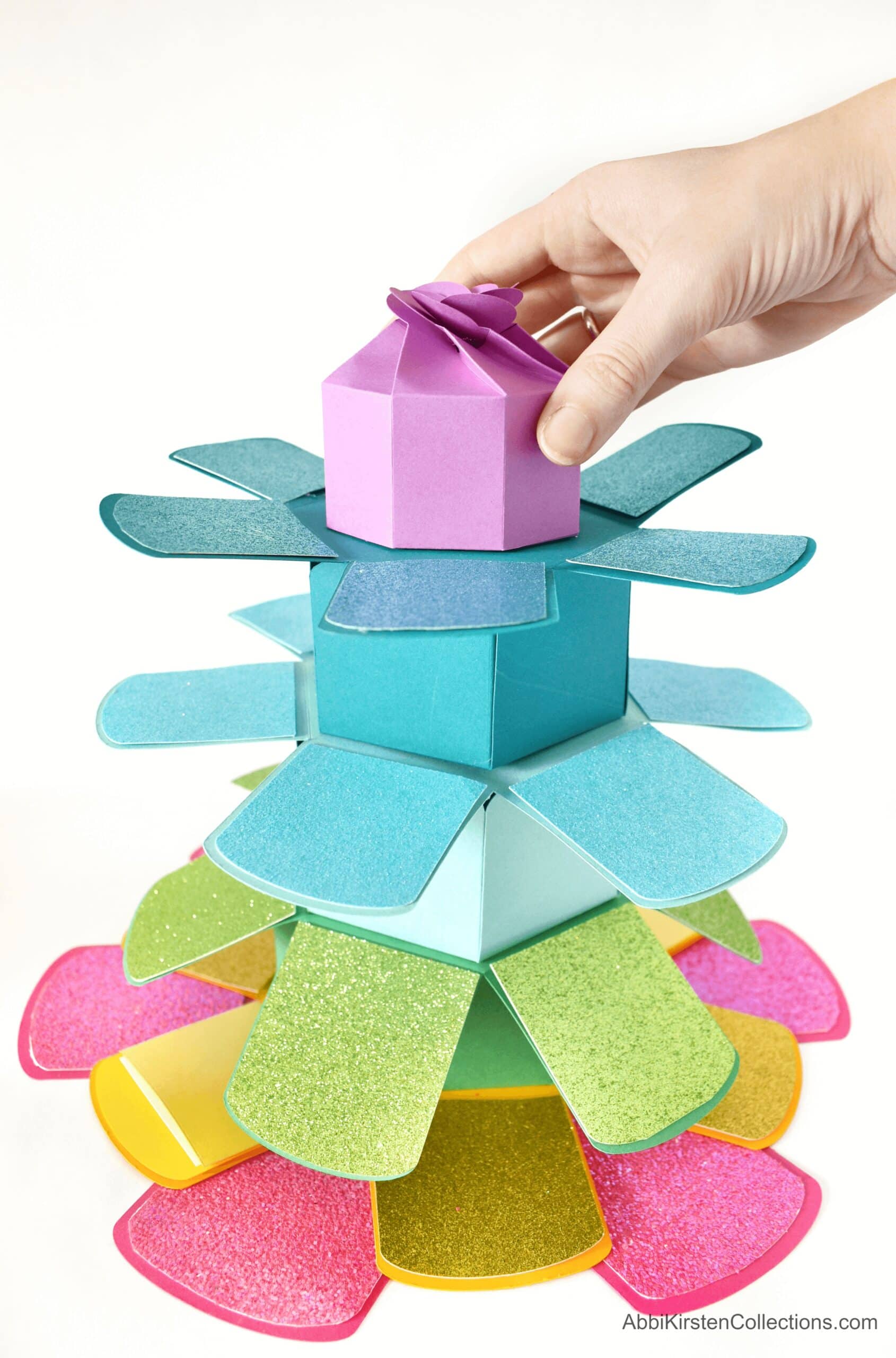 DIY Explosion Stacking Tower Gift Box - Free Templates and Tutorial