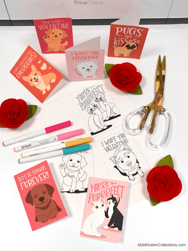 Puppy Dog Coloring Cards For Valentine's Day Story - Abbi Kirsten ...