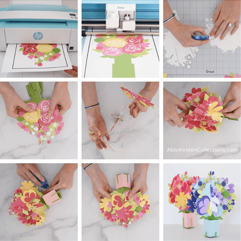 How to Make Pop-up Flower Cards with Free Templates and Tutorial