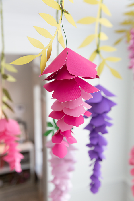 Paper Wisteria Tutorial: DIY Hanging Paper Wisteria Flowers