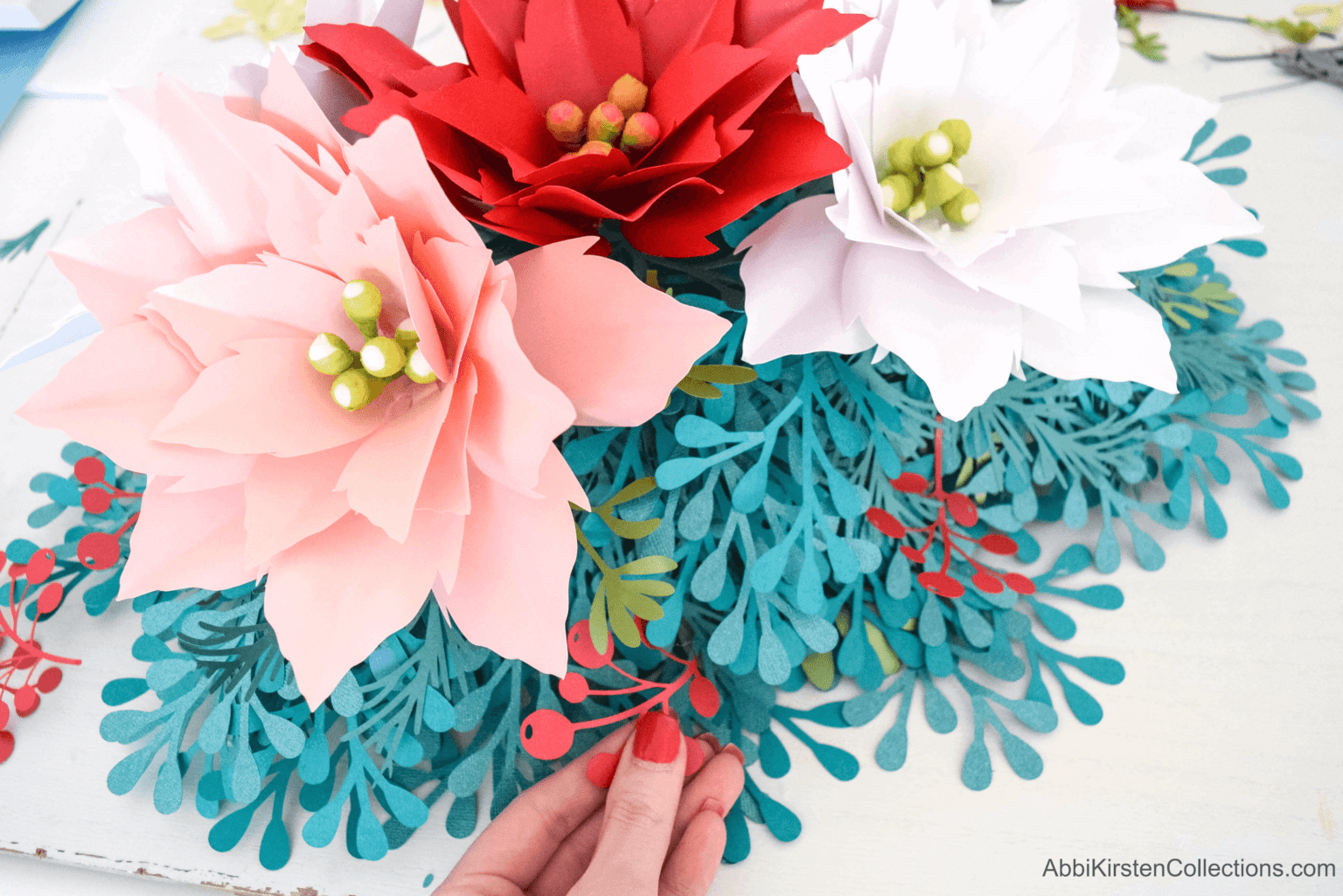 How to Make a Paper Poinsettia Arrangement | Abbi Kirsten Collections