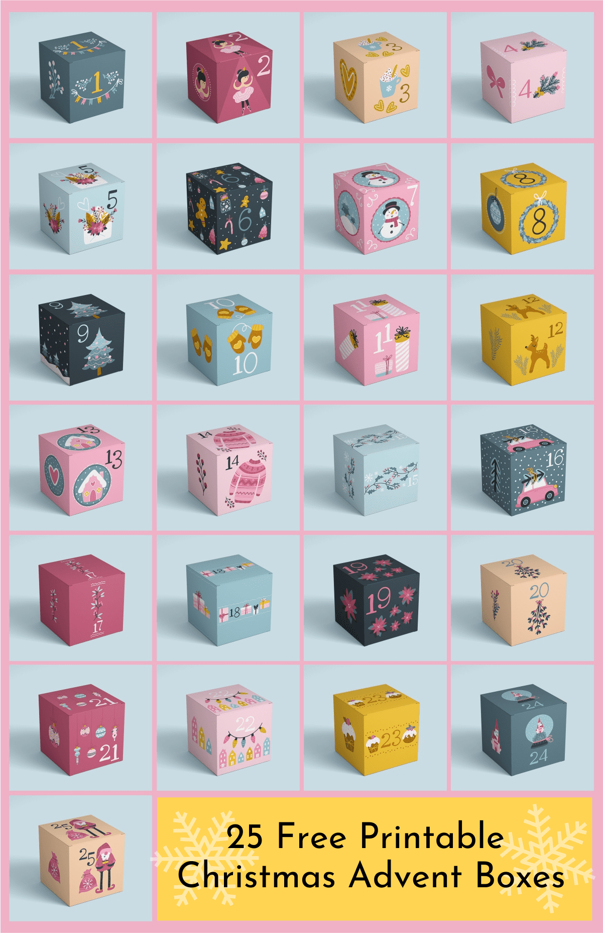 25 Free Printable Advent Calendar Boxes | Abbi Kirsten Collections