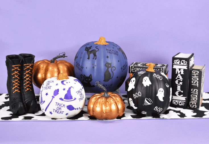DIY Halloween Pumpkins Using Cricut Vinyl With Free Templates