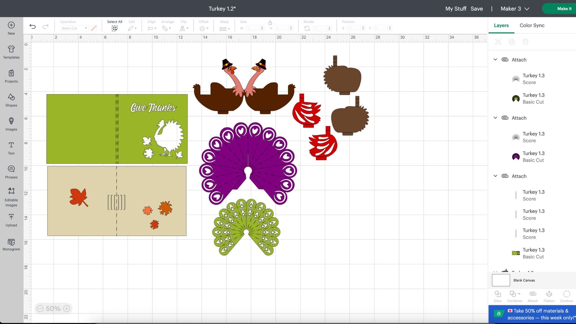 DIY Pop-Up Turkey Card With Cricut For Thanksgiving