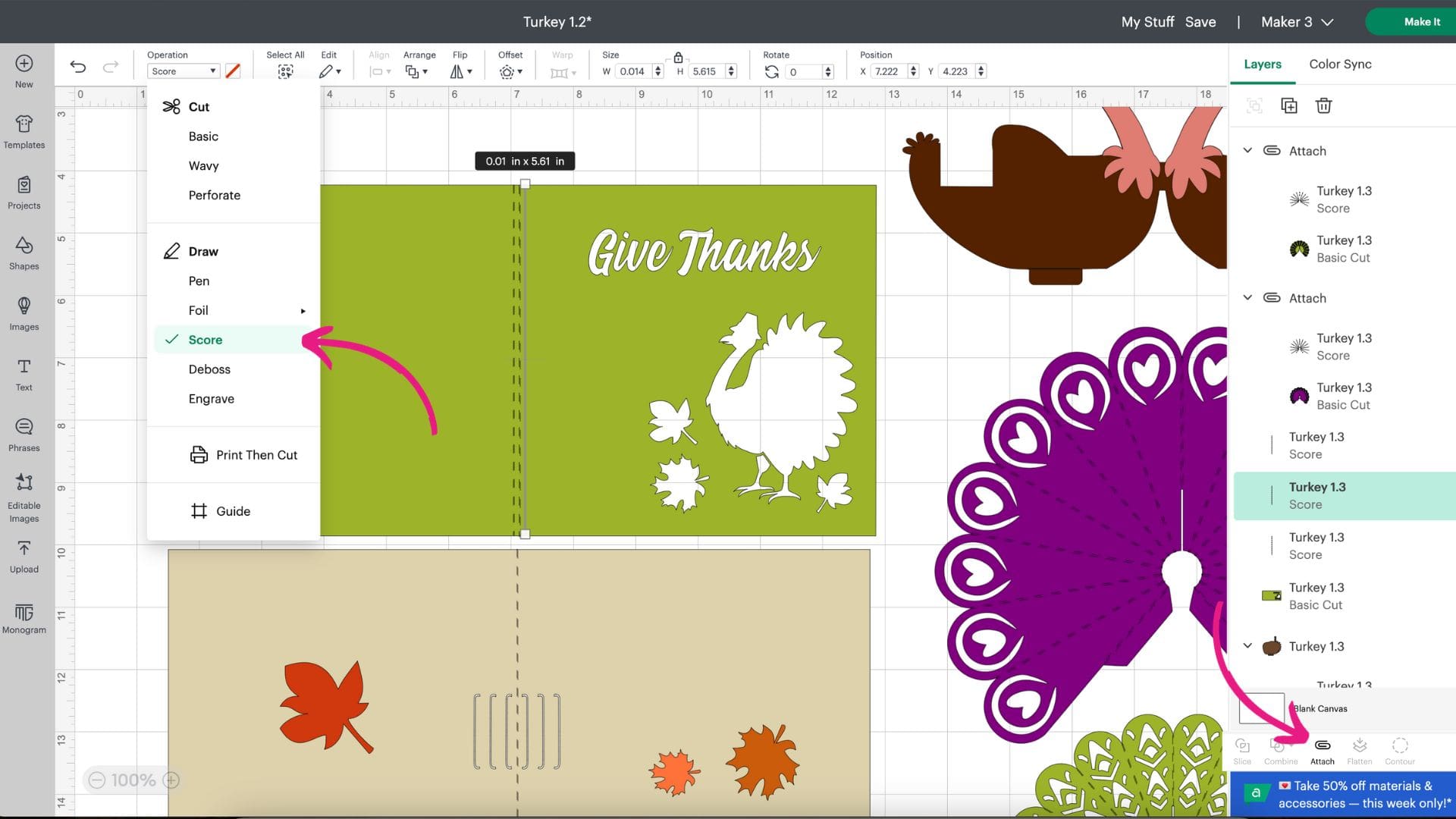 DIY Pop-Up Turkey Card With Cricut For Thanksgiving