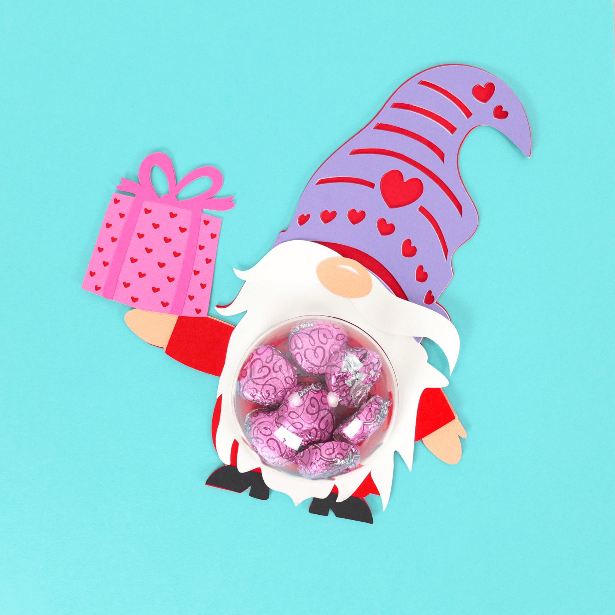 Gnome Candy Holder For Valentine's Day: SVG FIles + Tutorial